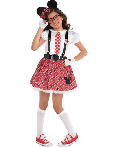 Girls Minnie Mouse Nerd Costume Party City